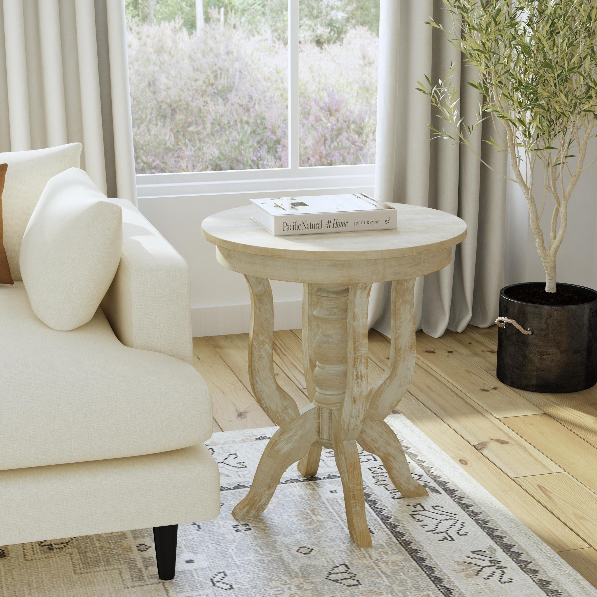Kilbourne Solid Wood End Table Color Beige